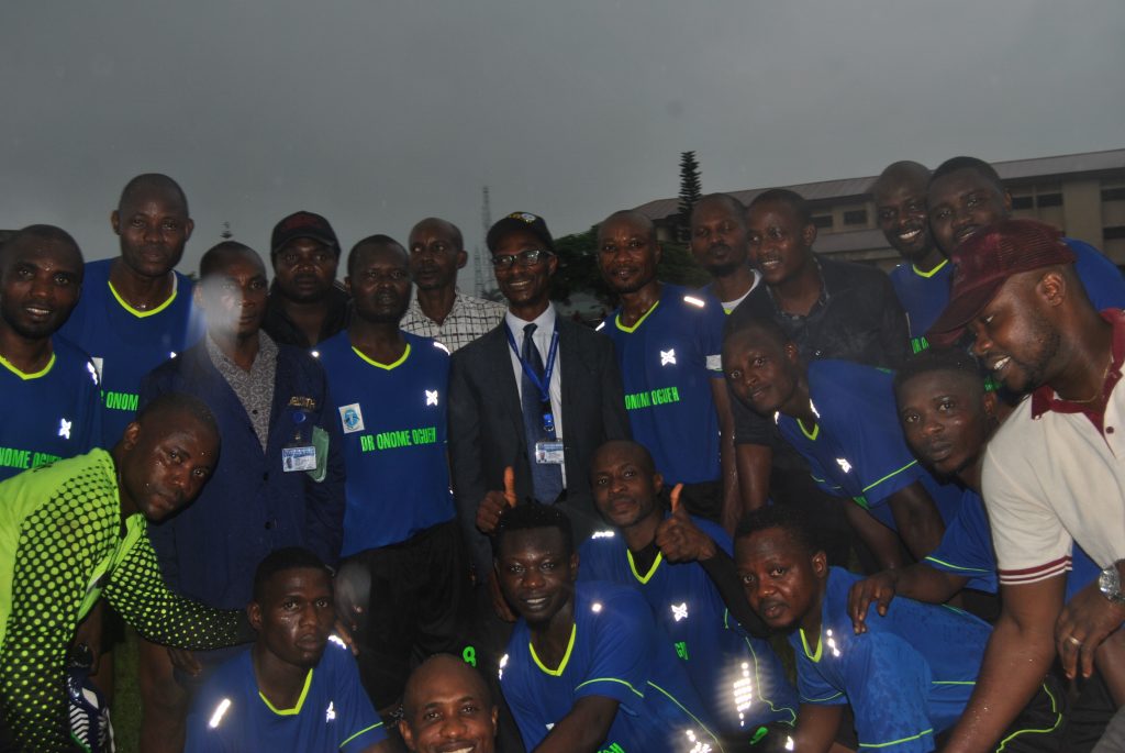 DELSUTH Football team and CMD - Delta State University Teaching Hospital